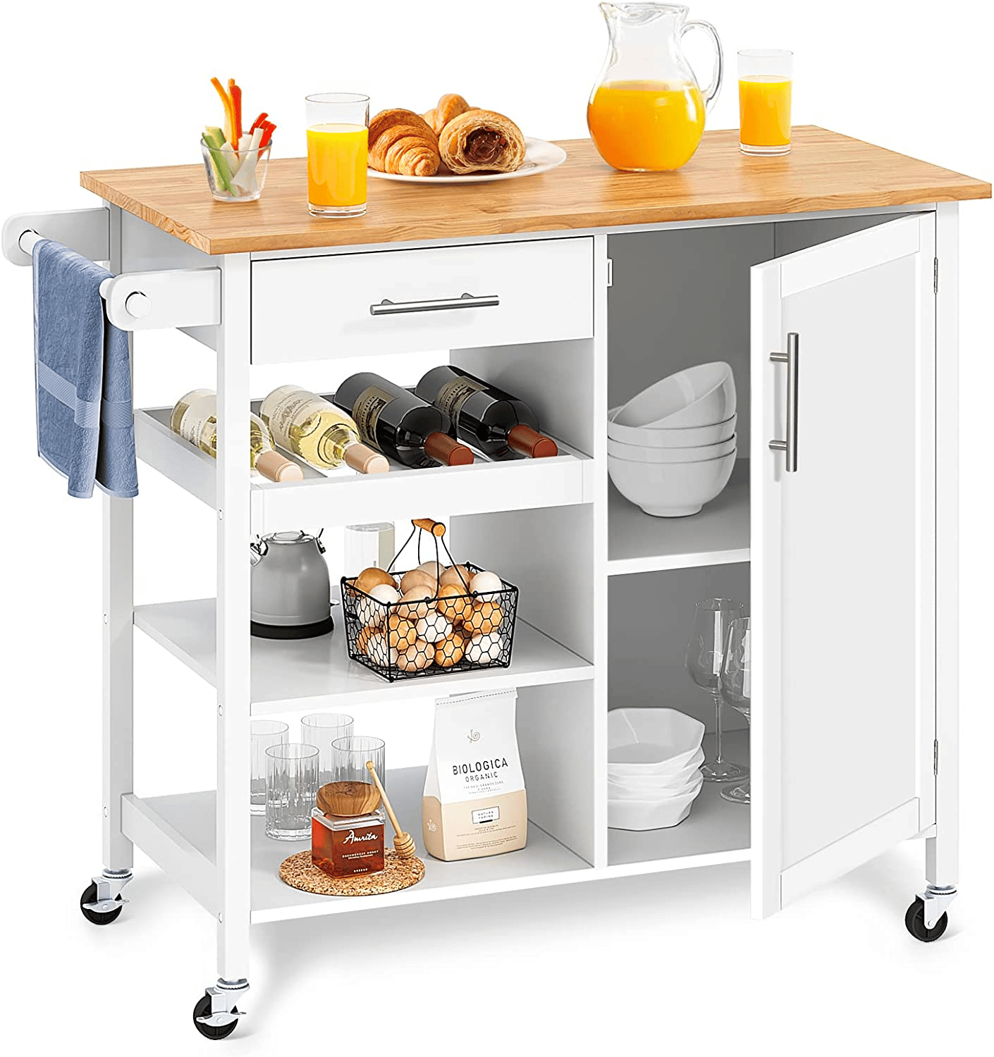 10 Best Island Carts For A Small Kitchen Under $200