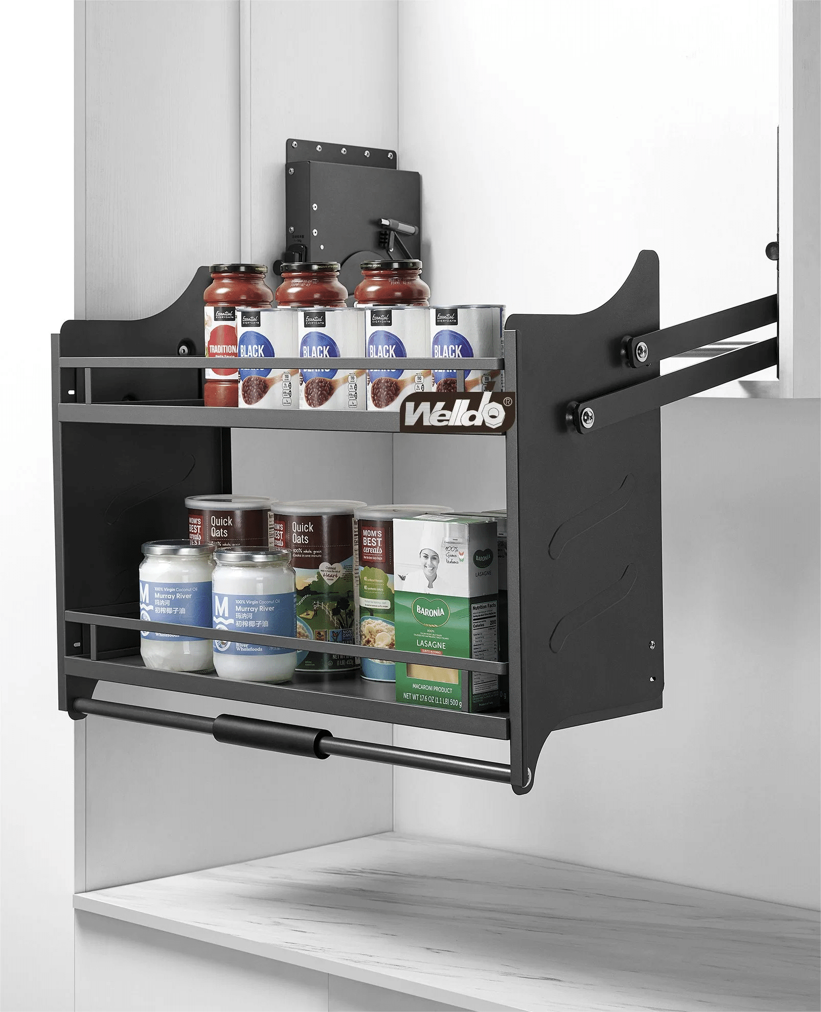 Mastering Organization with a Pull-Down Rack - The Compact Kitchen