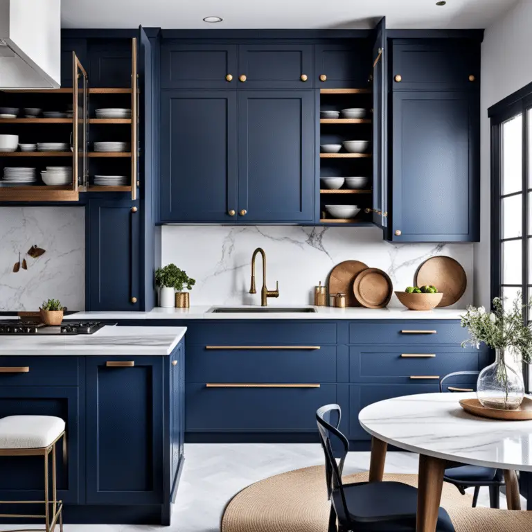 Navy Elegance: Color Schemes & Accents for Stunning Kitchen Cabinets ...